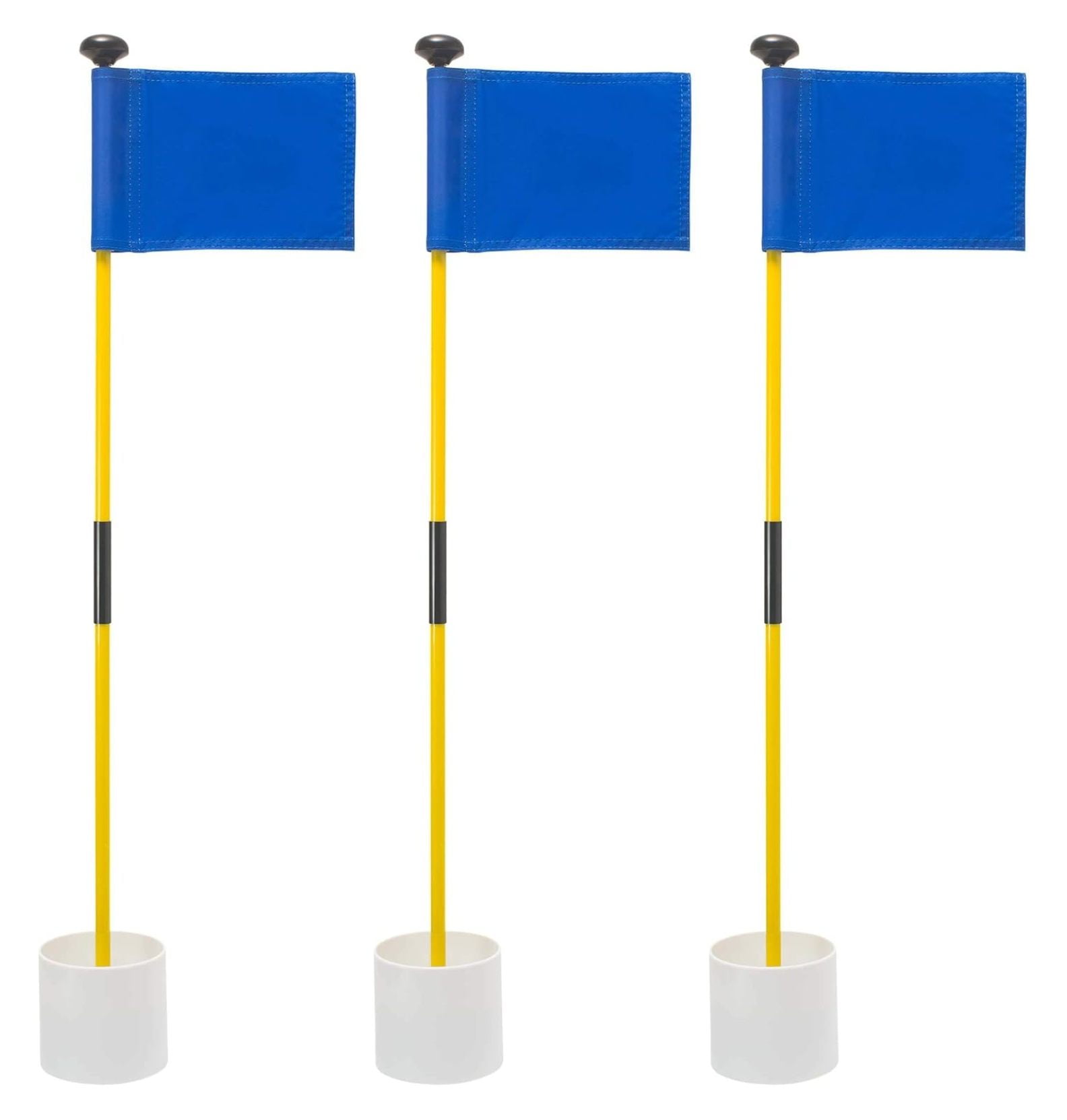 Golf Flagsticks, Flags and Cups - Set of 3 for Golf Course or Backyard ...
