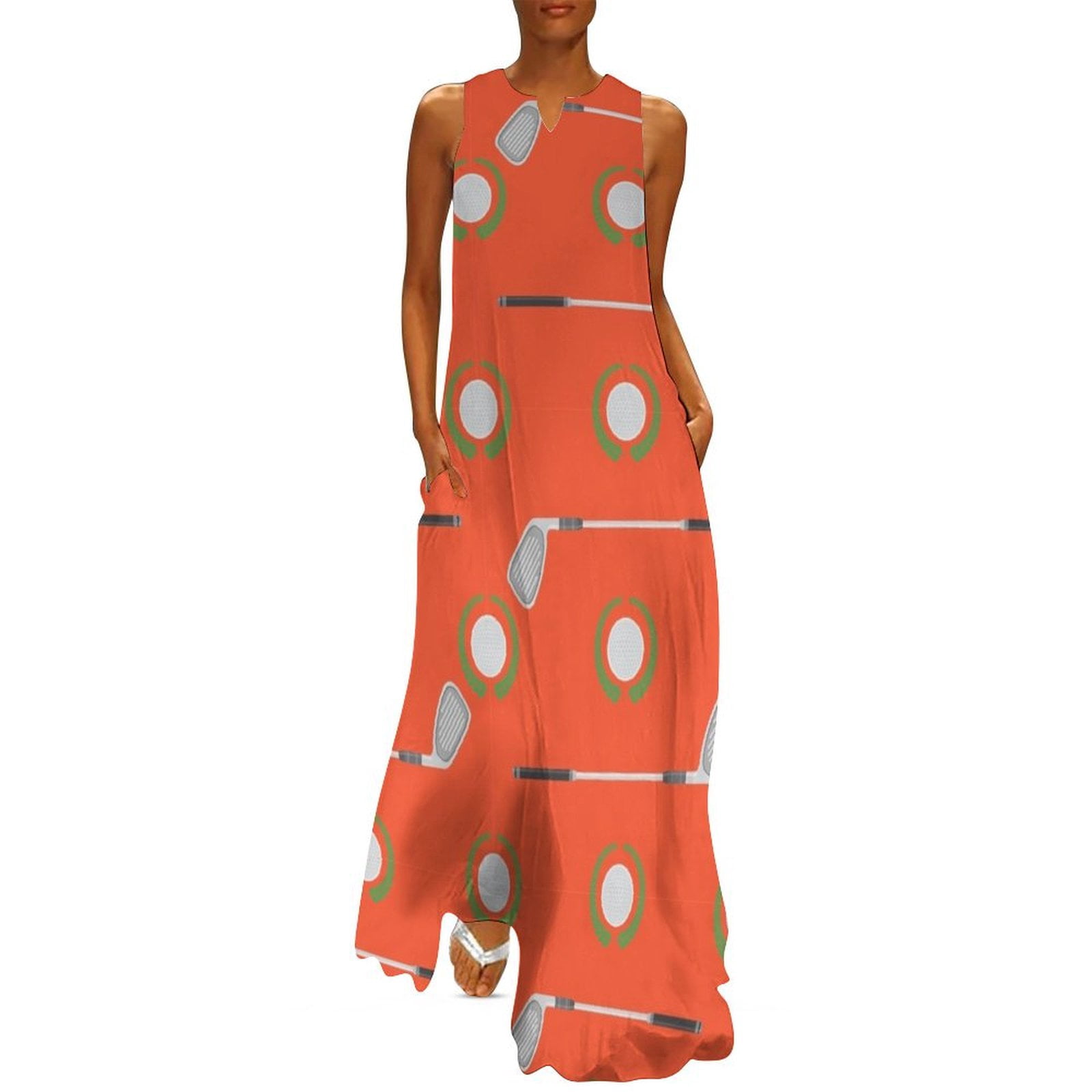 Golf Gift For Him or Her Fun Golf Pattern Long Dress Women"s dress ...