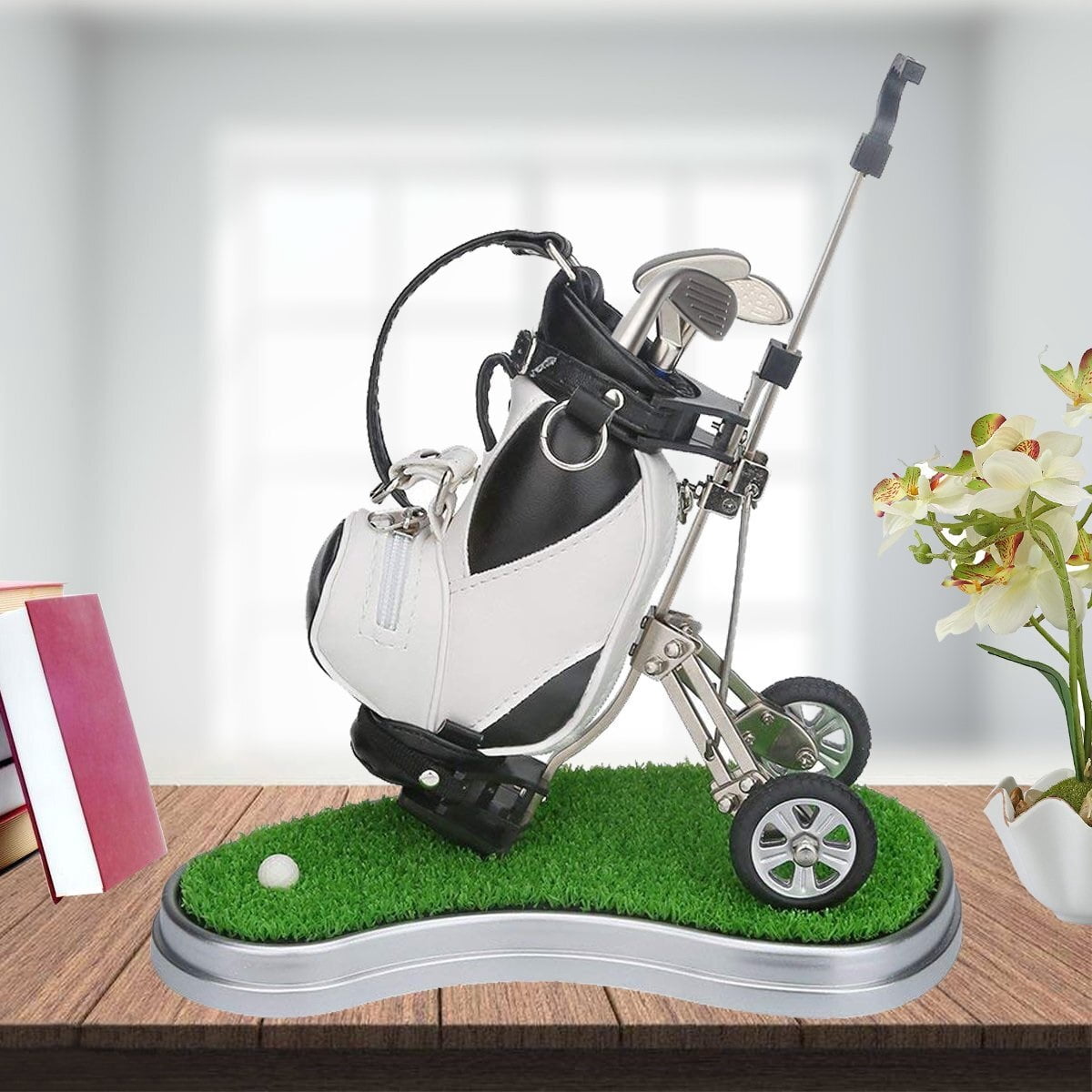 Golf Gift Golf Pens Holder, Golf Bag Holder with 3 Pieces Aluminum Pen ...