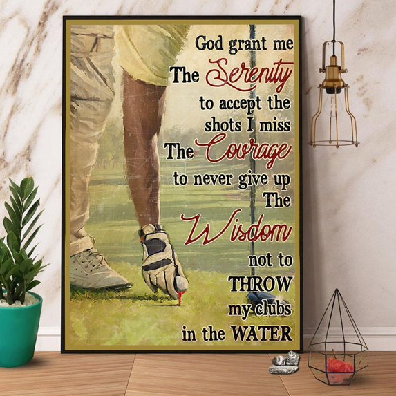 Golf God Grant Me The Serenity Paper Poster No Frame Matte Wall Art ...