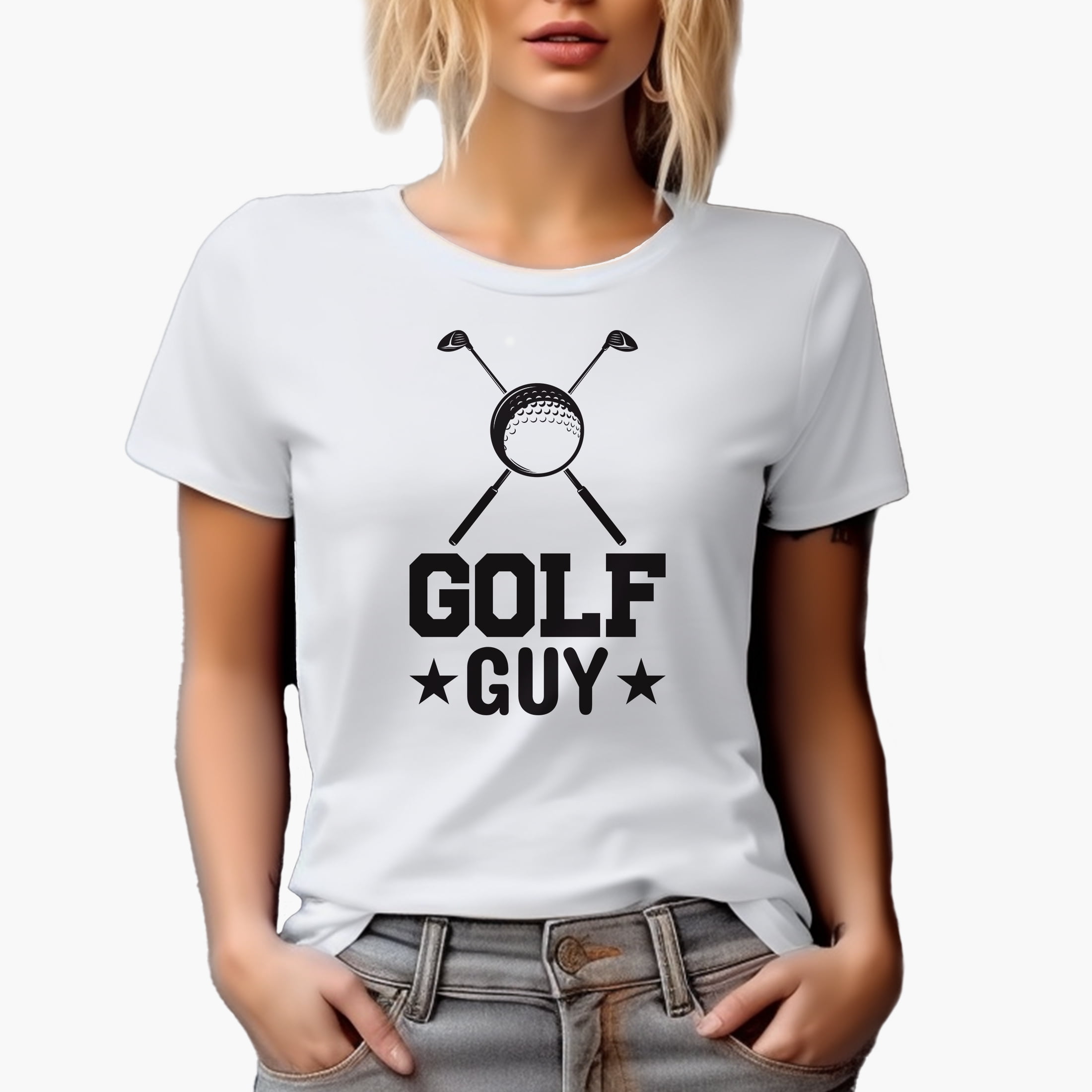 Golf Guy with Ball and Clubs, Golf Player, Golfing or Golfer Themed ...