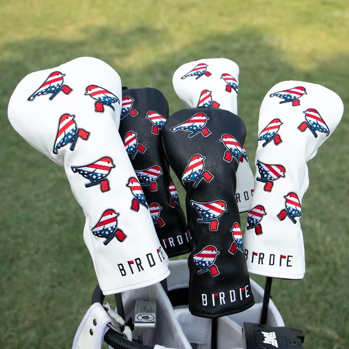 Golf Head Covers - Premium Leather Driver Cover 3 Wood Headcover Hybrid ...