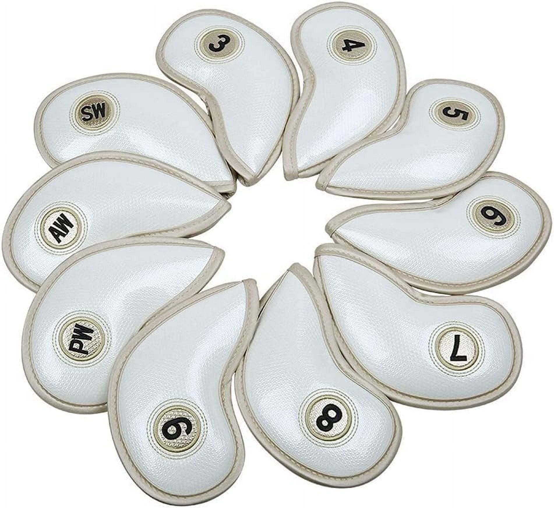Golf Iron Covers Crystal PU Leather Headcovers Golf Club Head Covers ...