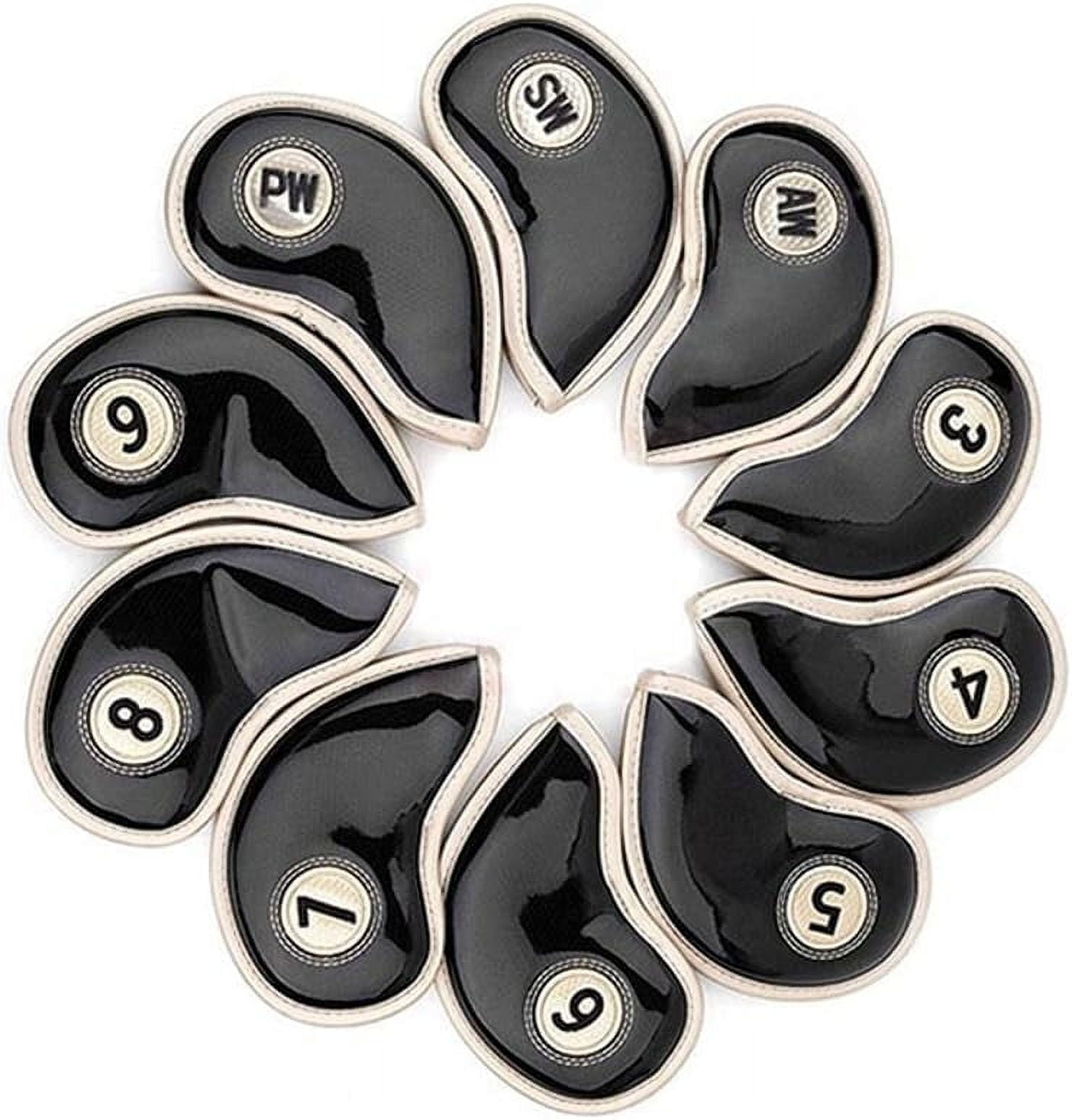 Golf Iron Covers Crystal PU Leather Headcovers Golf Club Head Covers ...