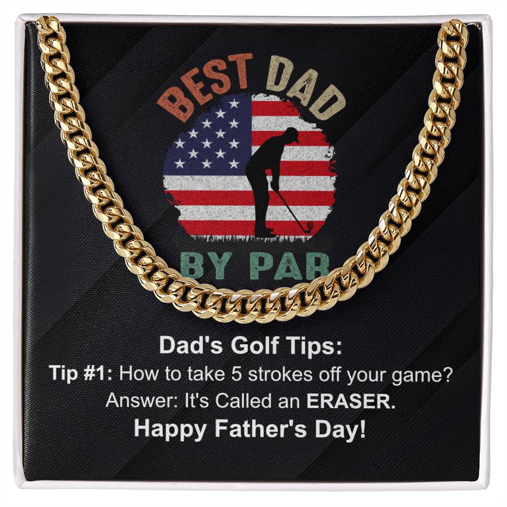 Golf Joke Necklace - Father's Day Gift, Cuban Link Chain - Stainless ...