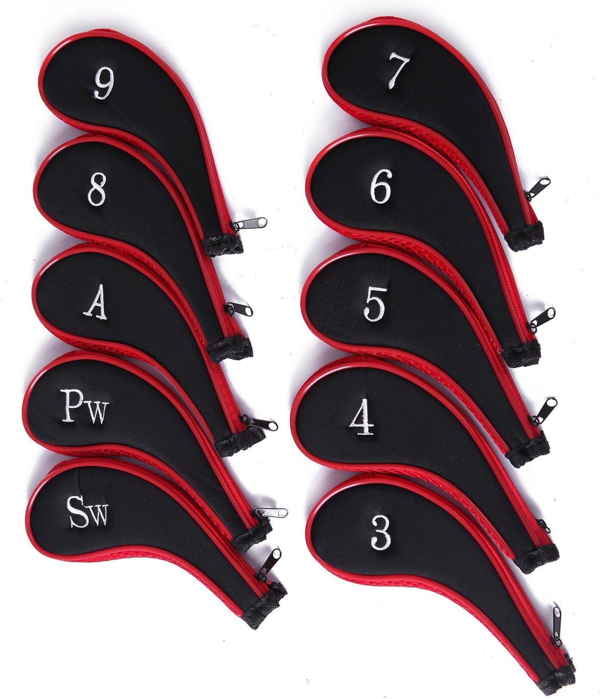 Golf Long Neck Neoprene Durable Zippered Zipper Iron Head Covers ...