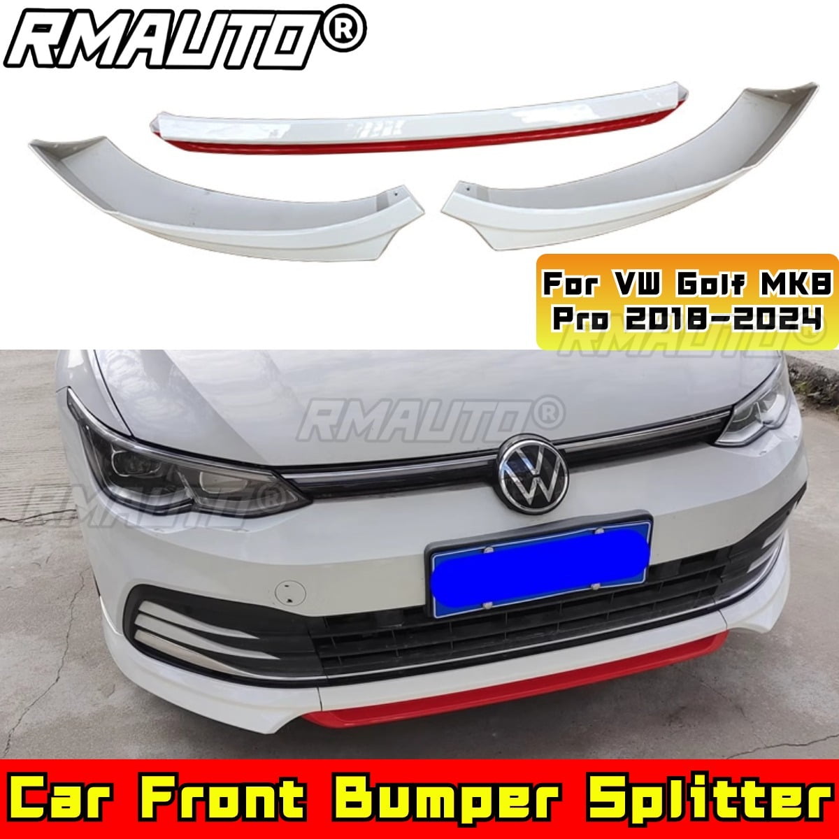 Golf MK8 Pro Body Kit Front Bumper Splitter Glossy Black ABT Style ...