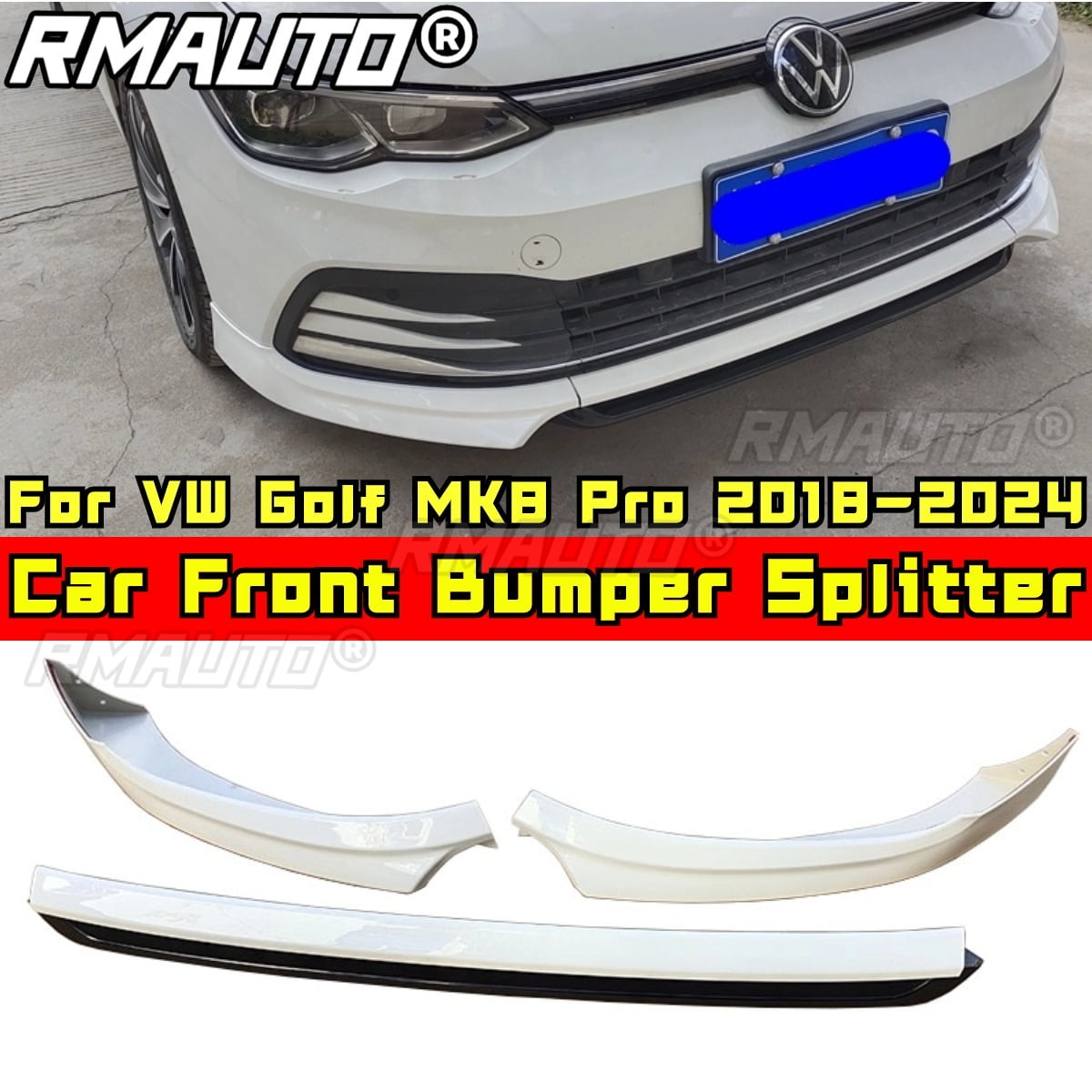 Golf MK8 Pro Body Kit Front Bumper Splitter Glossy Black ABT Style ...