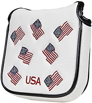 Golf Mallet Putter Cover USA Embroidered Mallet Blade Headcover ...