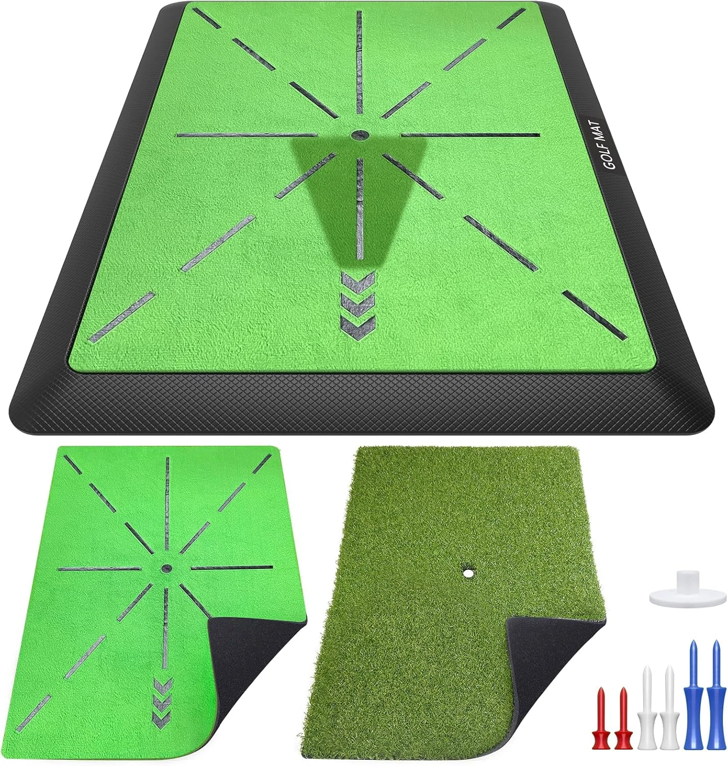 Golf Mat Artificial Turf 16"X12" - Practice Indoor & Outdoor with 3 ...
