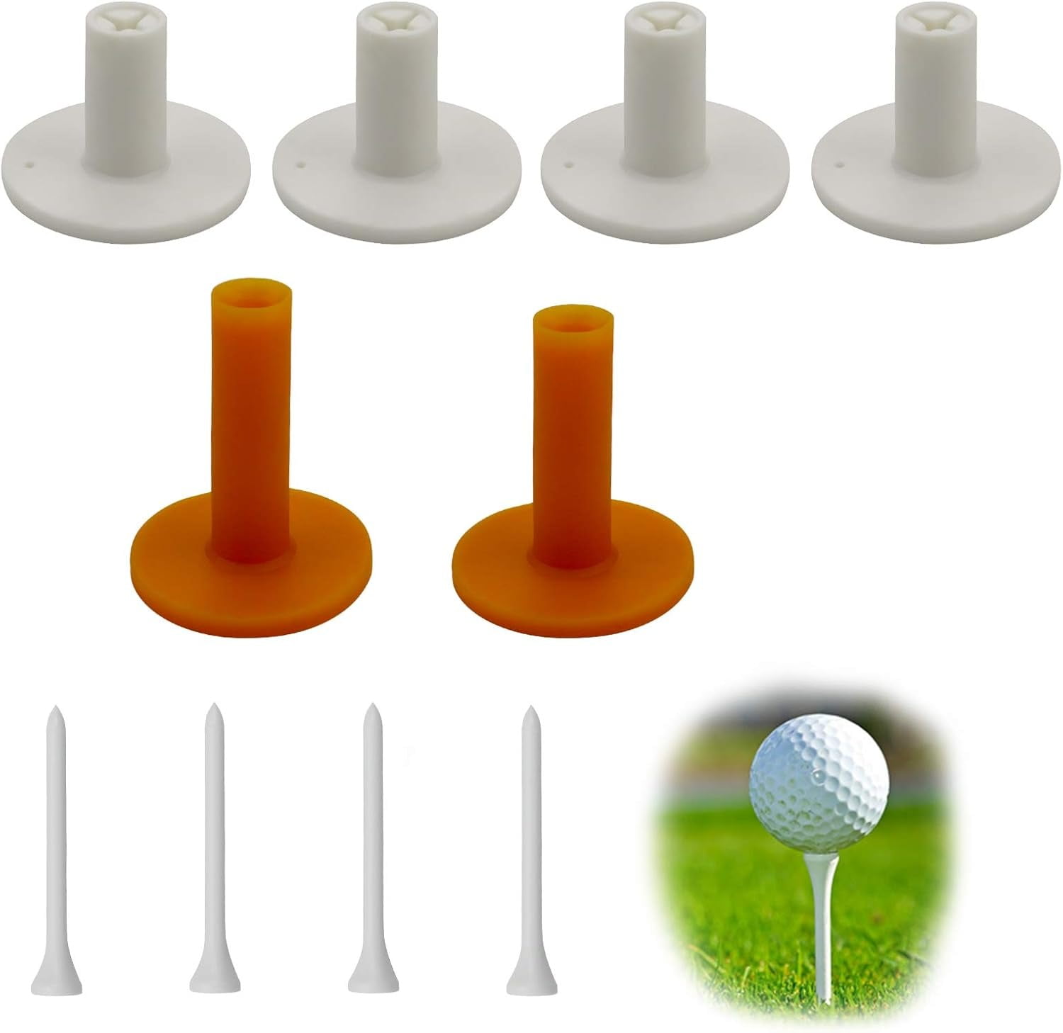 Golf Mat Tees Rubber for Driving Range Mats - Adjustable 1.5”,2.3”,2.7 ...