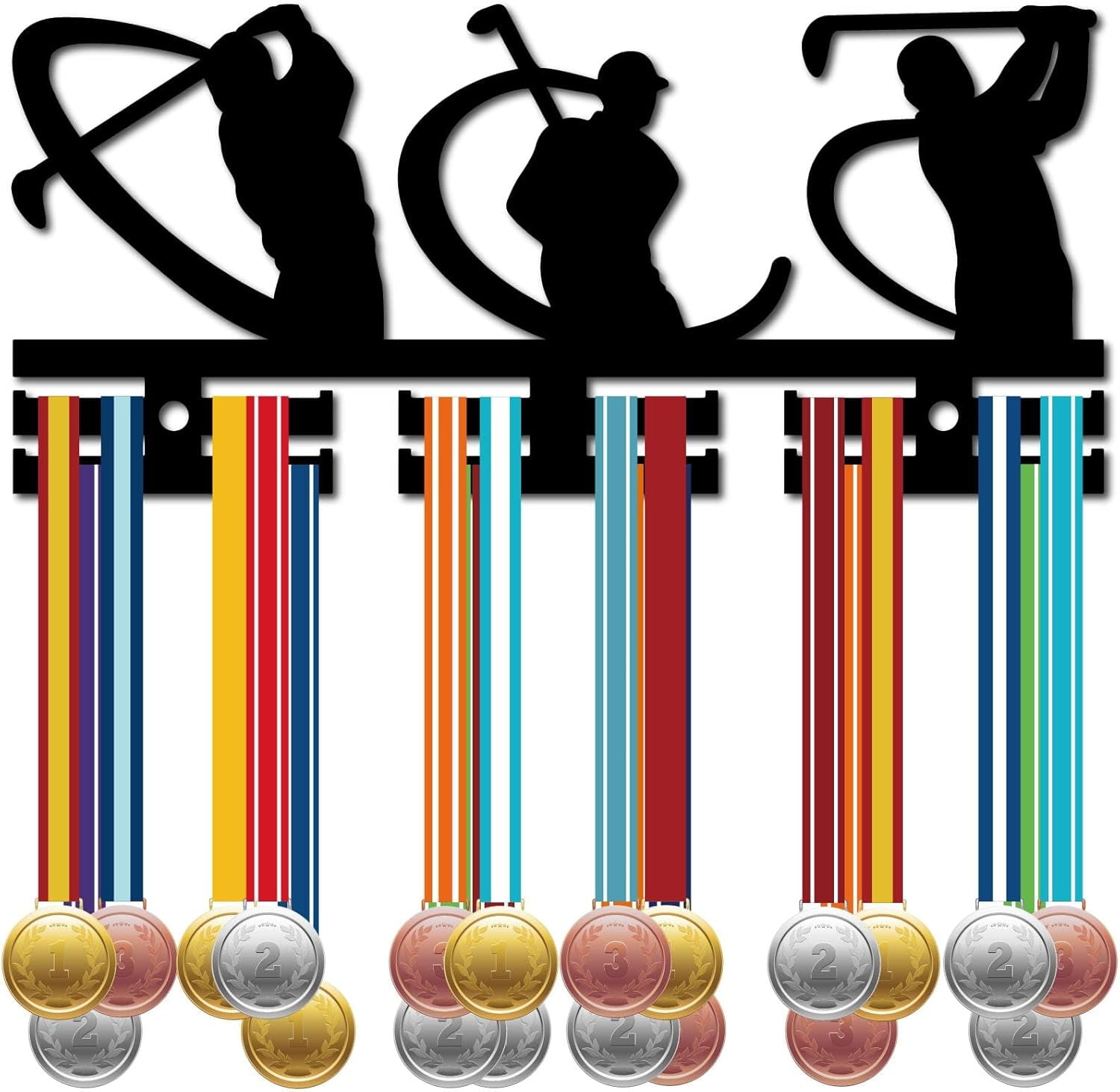 Golf Medal Holder Award Medals Hanger Sports Black Acrylic Wall-Mounted ...