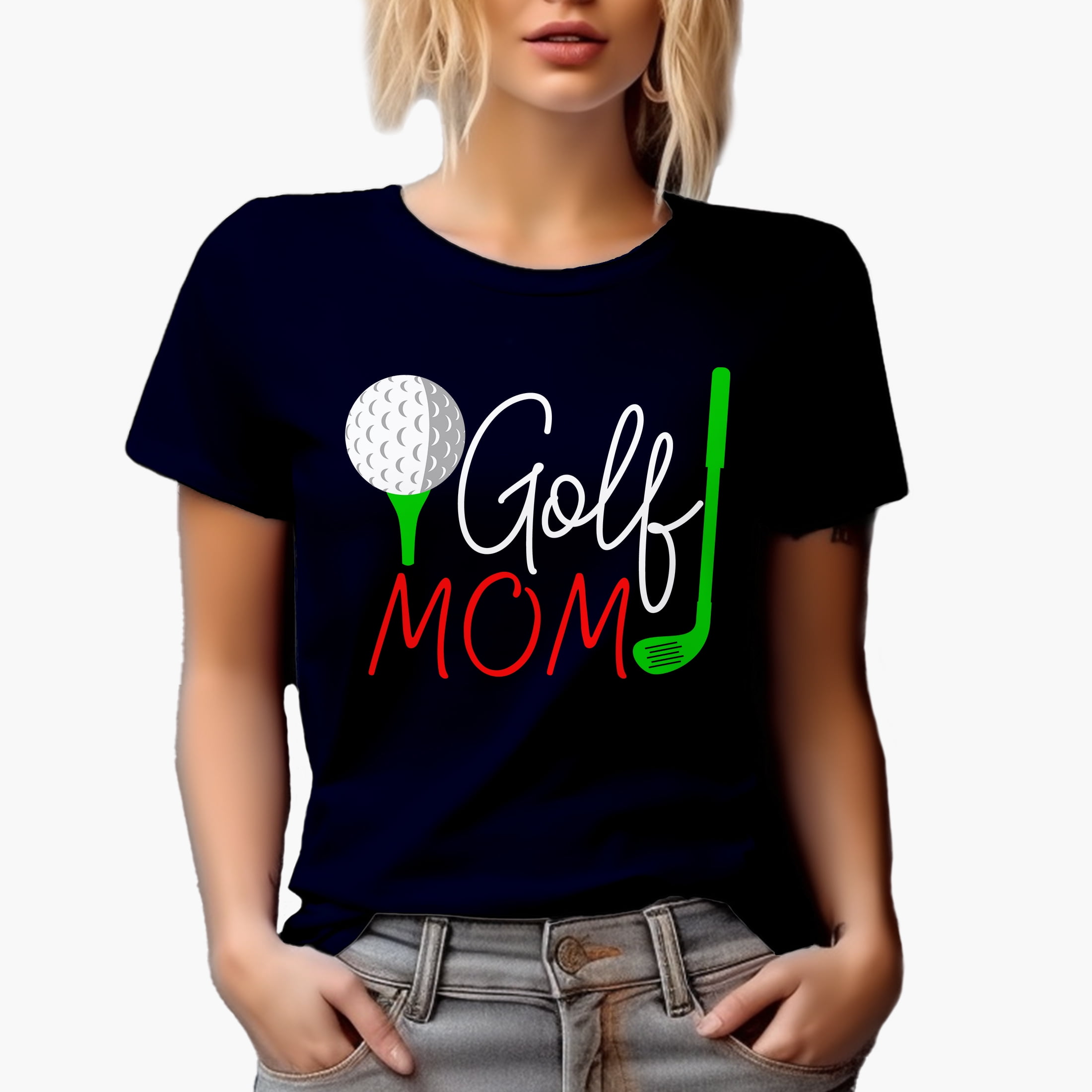 Golf Mom with a Ball & Club, Mother Golf Player, Golfing or Golfer ...