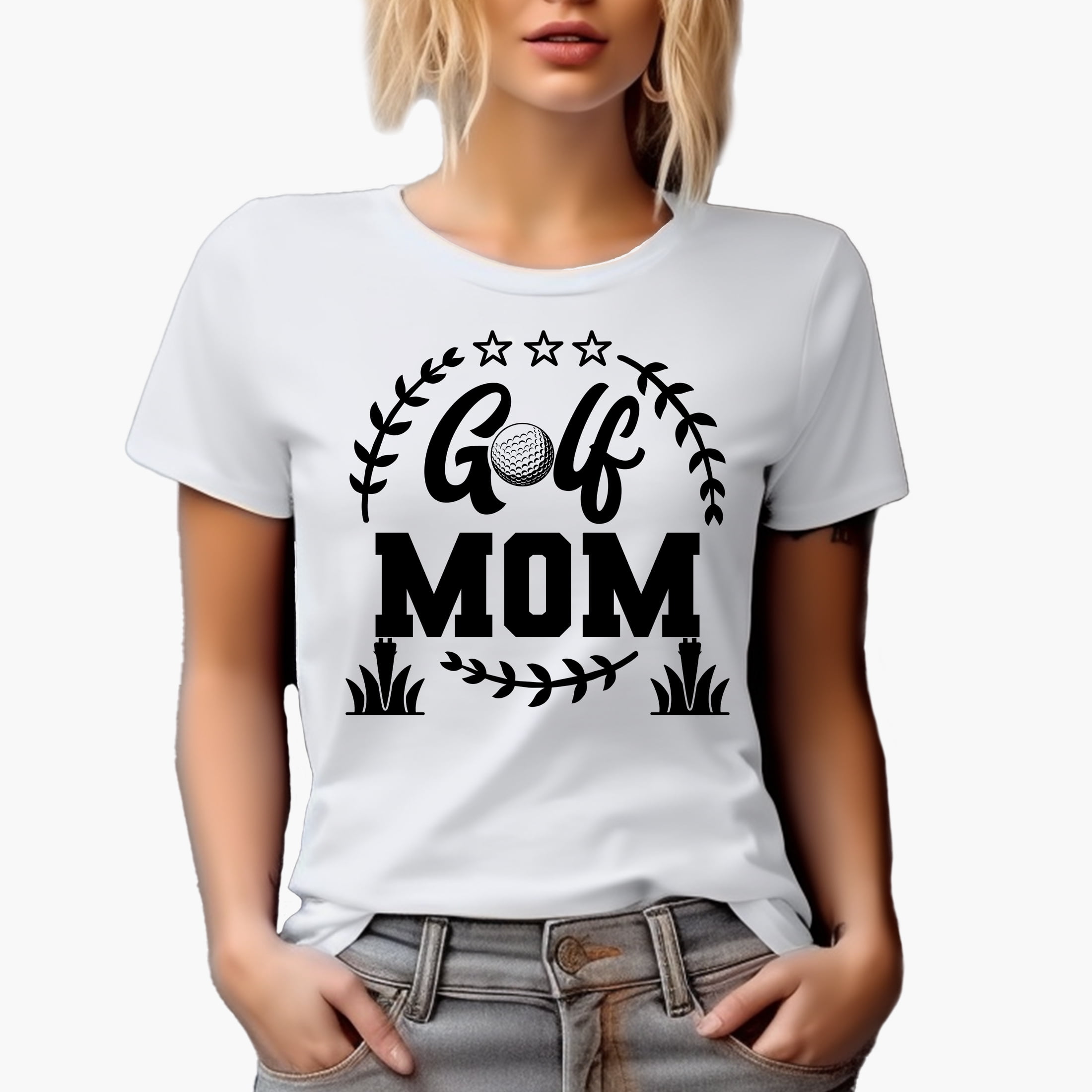 Golf Mom with a Ball, Mother or Wife Golf Player, Golfing or Golfer ...