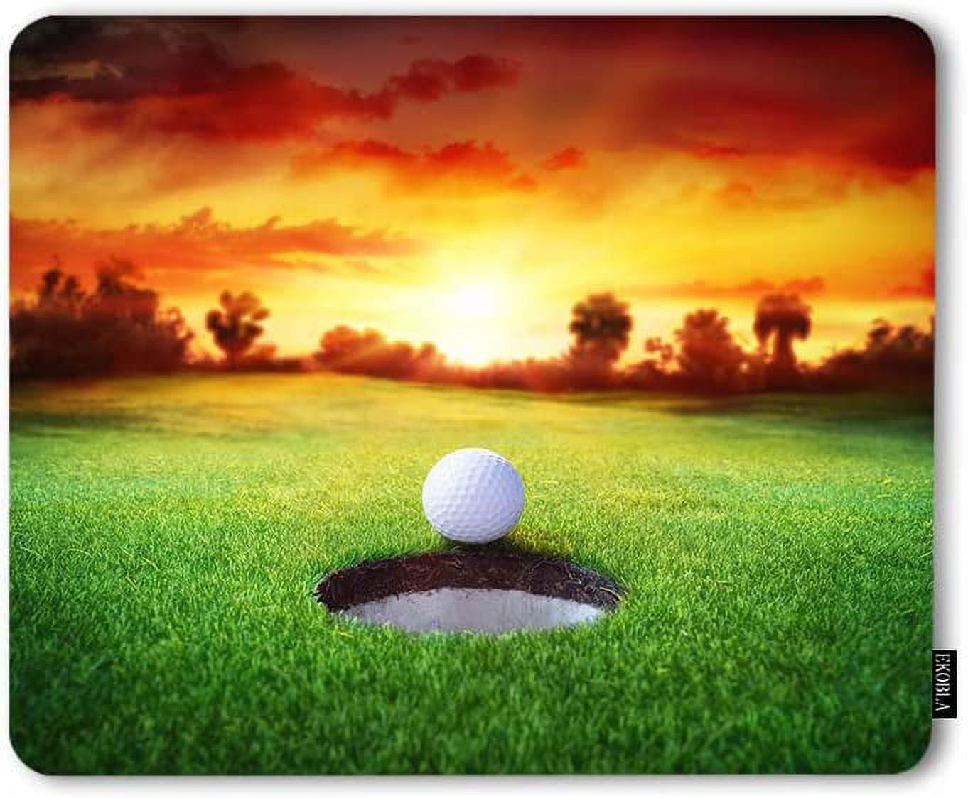 Golf Mouse Mat Grass Sunset Hole Outdoor Trees 9.5x7.9 Inch Smooth ...