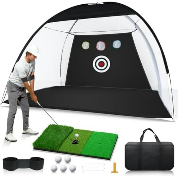 Golf Net: 10 x 7ft Golf Hitting Practice Net for Backyard Driving, Indoor & Outdoor Chipping ...