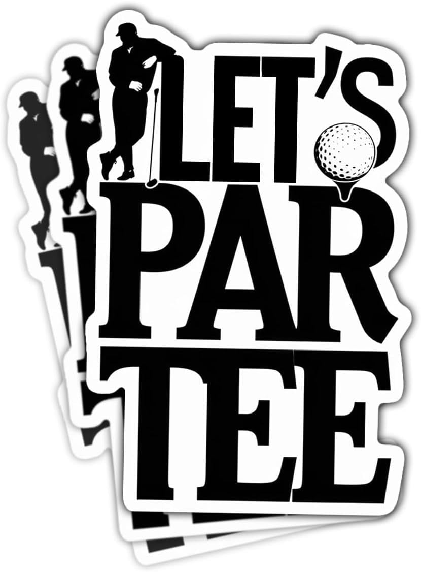 Golf Let's Par Tee Sticker, Golf Vinyl Decal, Golf Ball Window Decal ...