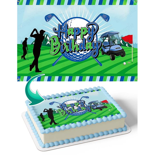 Golf Player Game Edible Image Cake Topper Personalized Birthday Sheet ...