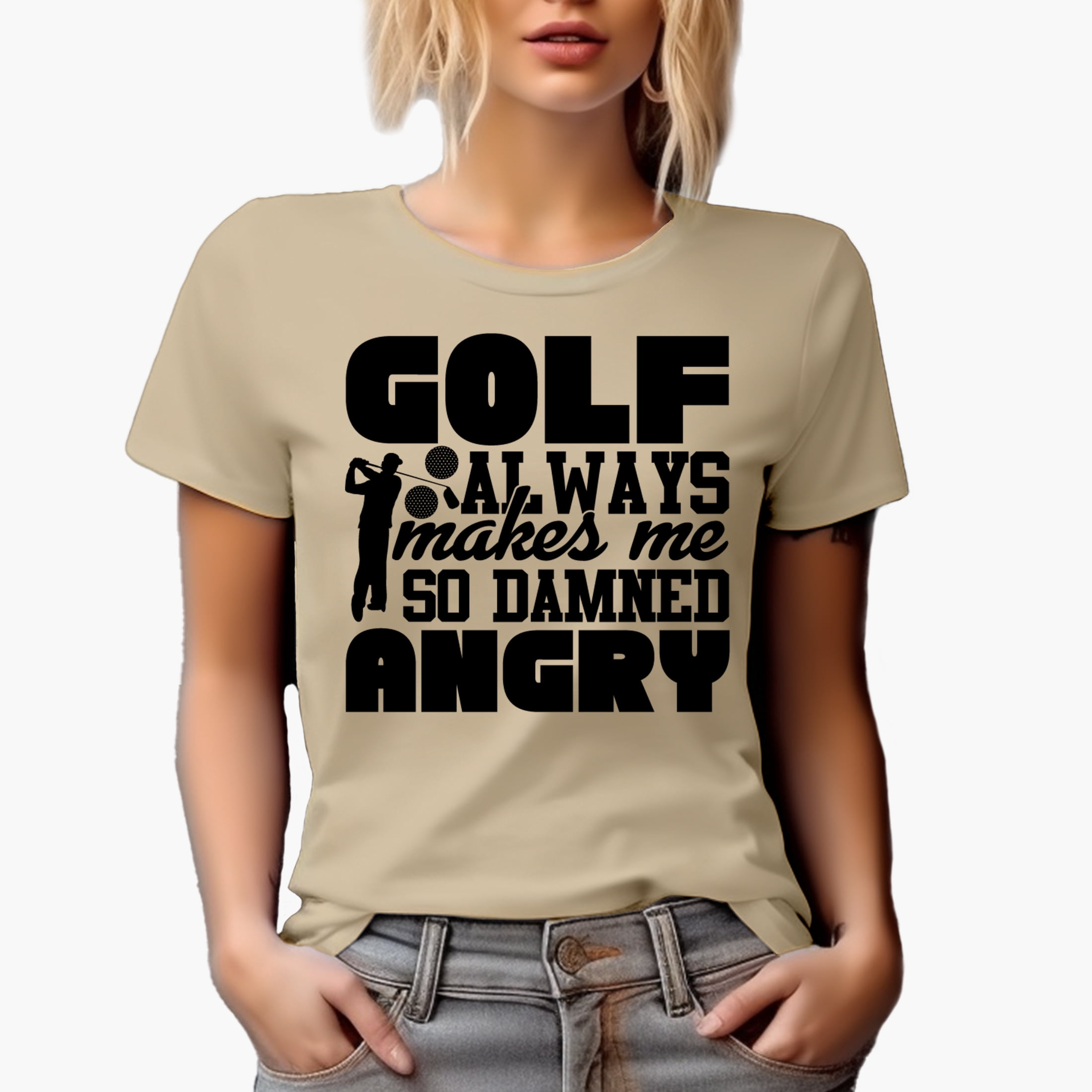 Golf Player, Golfing or Golfer Themed Merch Gift, Tan T-Shirt, 3XL ...