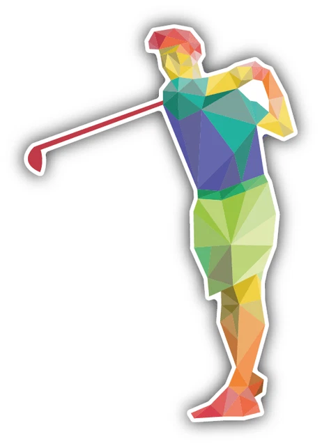 Golf Player Triangulated Sport Car Sticker Phone Decal Water Bottle ...