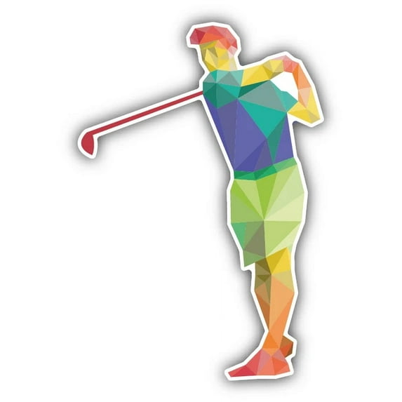 Golf Player Triangulated Sport Car Sticker Phone Decal Water Bottle ...