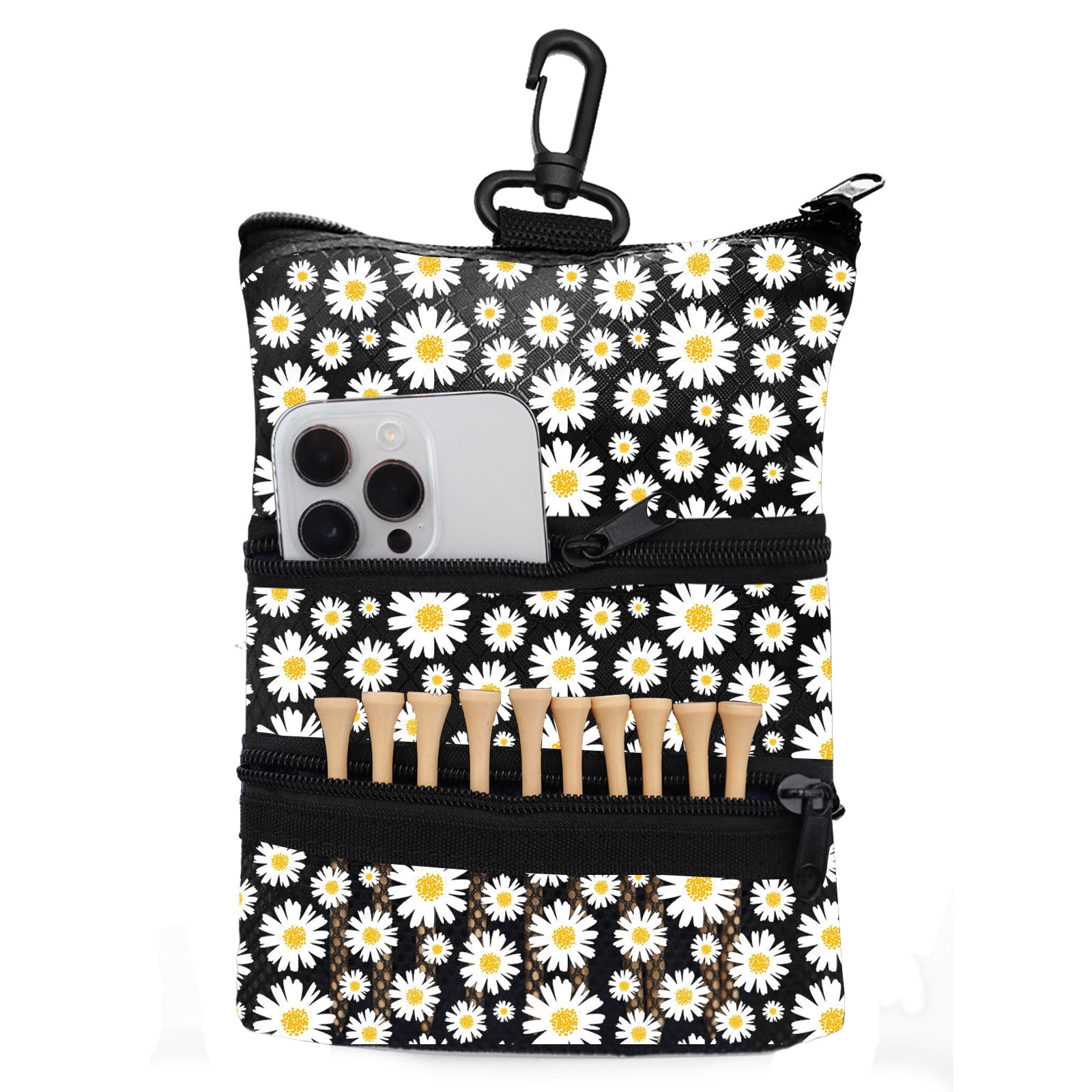 Golf Pouch Bag Ball Holder Valuable for Men Women,Golf Storage Zipper ...