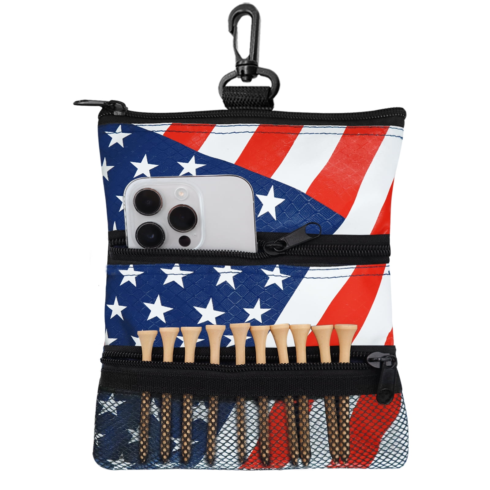 Golf Pouch Bag Ball Holder Valuable for Men Women,Golf Storage Zipper ...