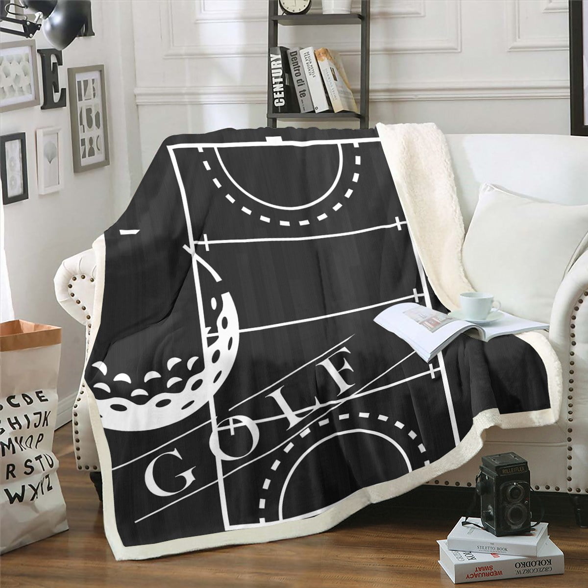 Golf Print Throw Blanket for Couch for Men Sports Theme Fleece Blanket ...