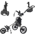 Golf Push Cart 3 Wheel, Folding Golf Cart with Foot ,Cooler Bag ...