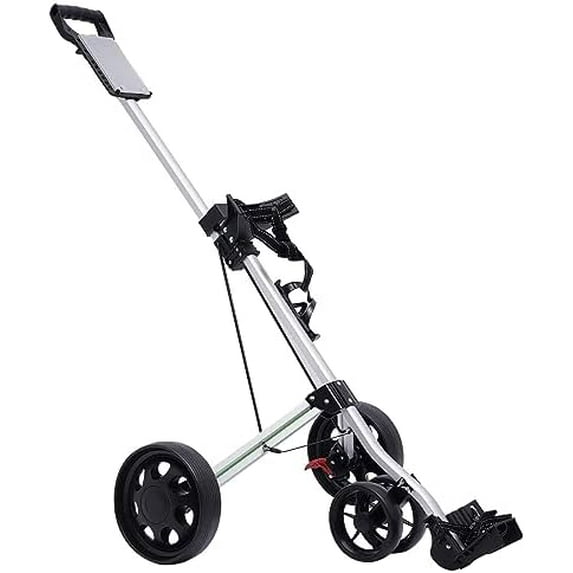 Golf Push Cart, 3 Wheel Push Pull Golf Cart, Foot Brake, ONE Second to ...