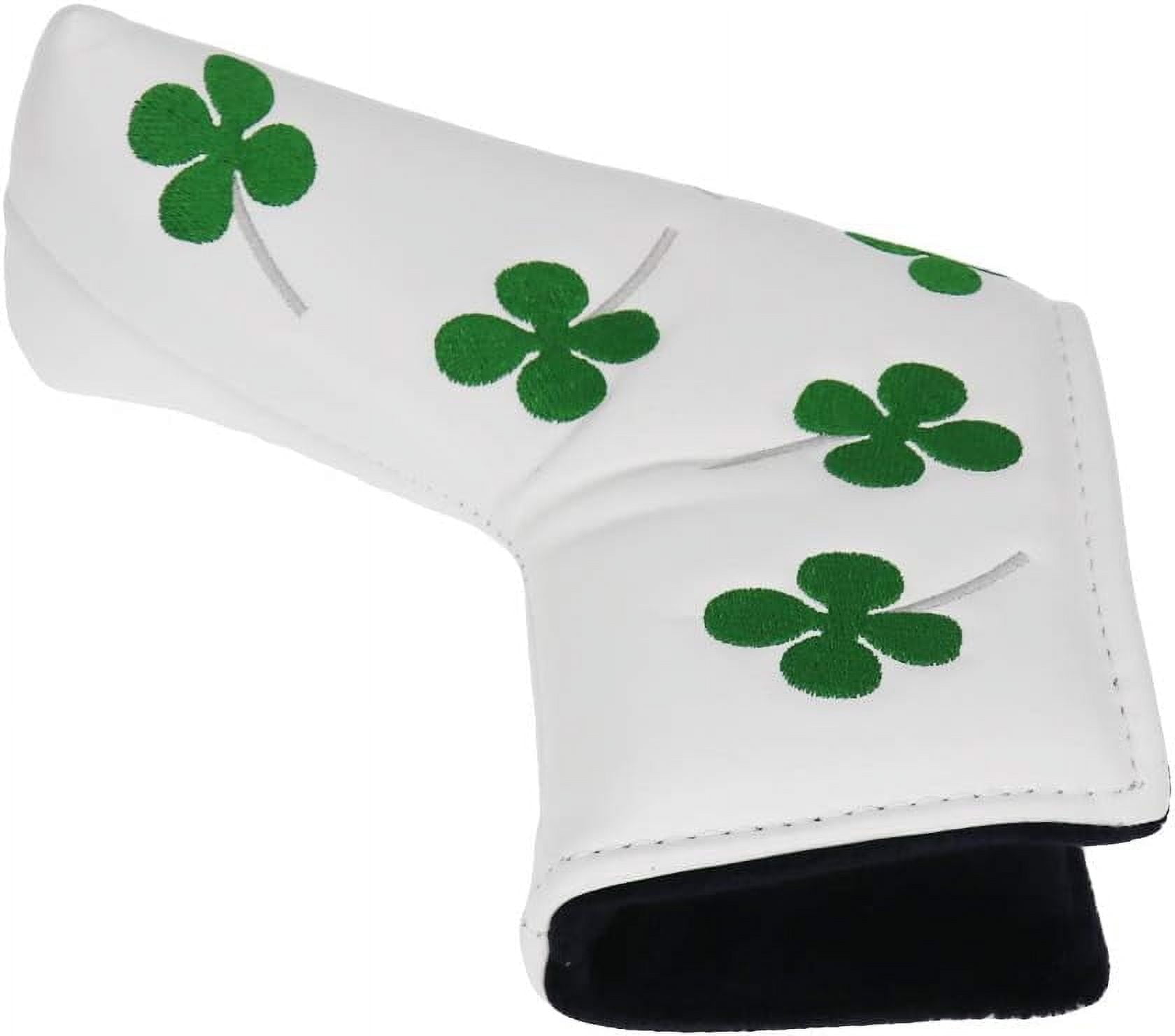 Golf Putter Head Cover Four Leaf Clove Embroidered Blade Shamrock ...