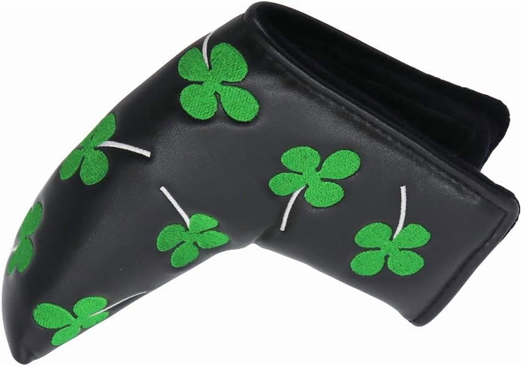 Golf Putter Head Cover Four Leaf Clove Embroidered Blade Shamrock ...