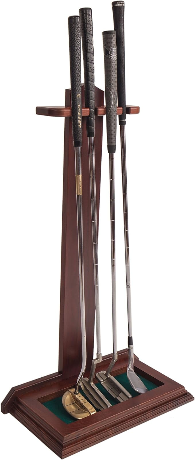 Golf Putter Stand~Solid Wood with Cherry Finish~Holds 4 Putters ...