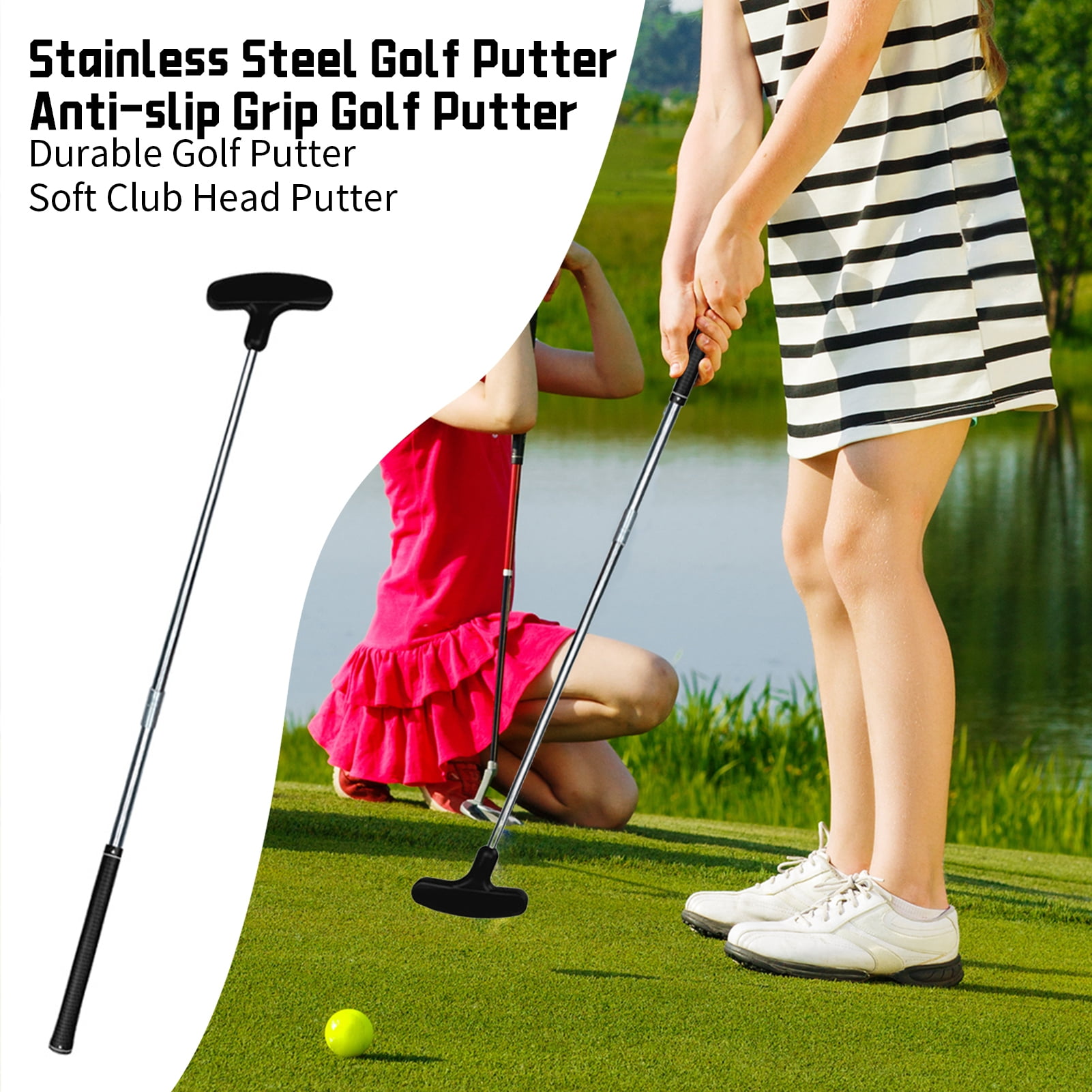 Golf Putter Two-Way Kids Putter Mini Golf Putter Adjustable Stainless ...