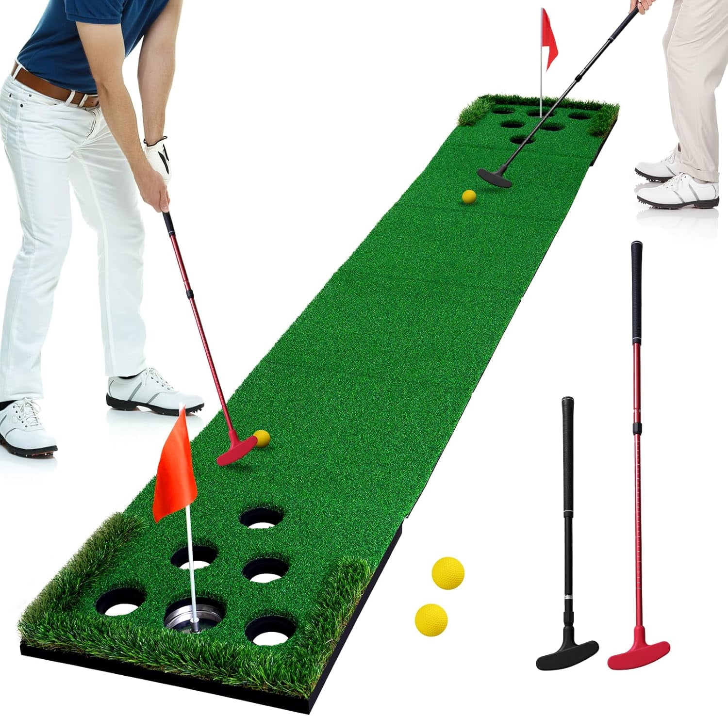 Golf Putting Set Putting Green Indoor Outdoor Putting Mat with 2 ...