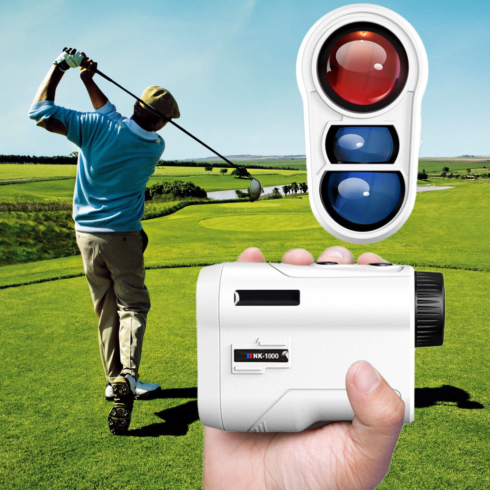 Golf Rangefinder with Slope and Pin Lock Vibration, External Slope Switch for Golf Tournament ...