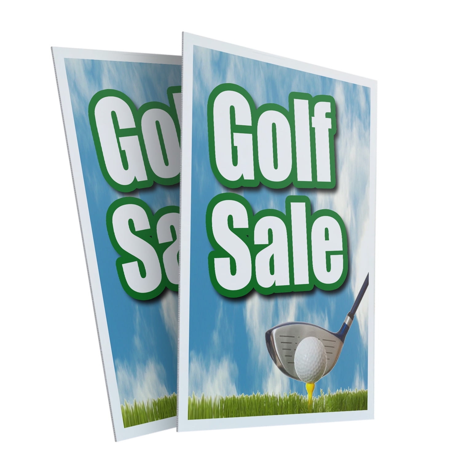 Golf Sale (2-PACK) 24" x 36" Plastic Signs | Sign Insert 4mm Corrugated ...