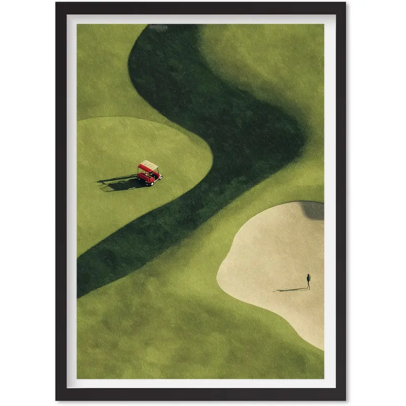 Golf Sand Trap Art Print, Minimalist Abstract Course Wall Poster, Tiny ...