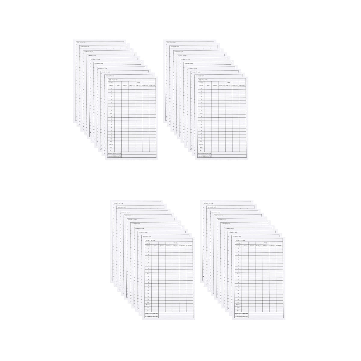 Golf Scorecard Coated Paper Cards Golfs Supply Scorecards Statistics ...