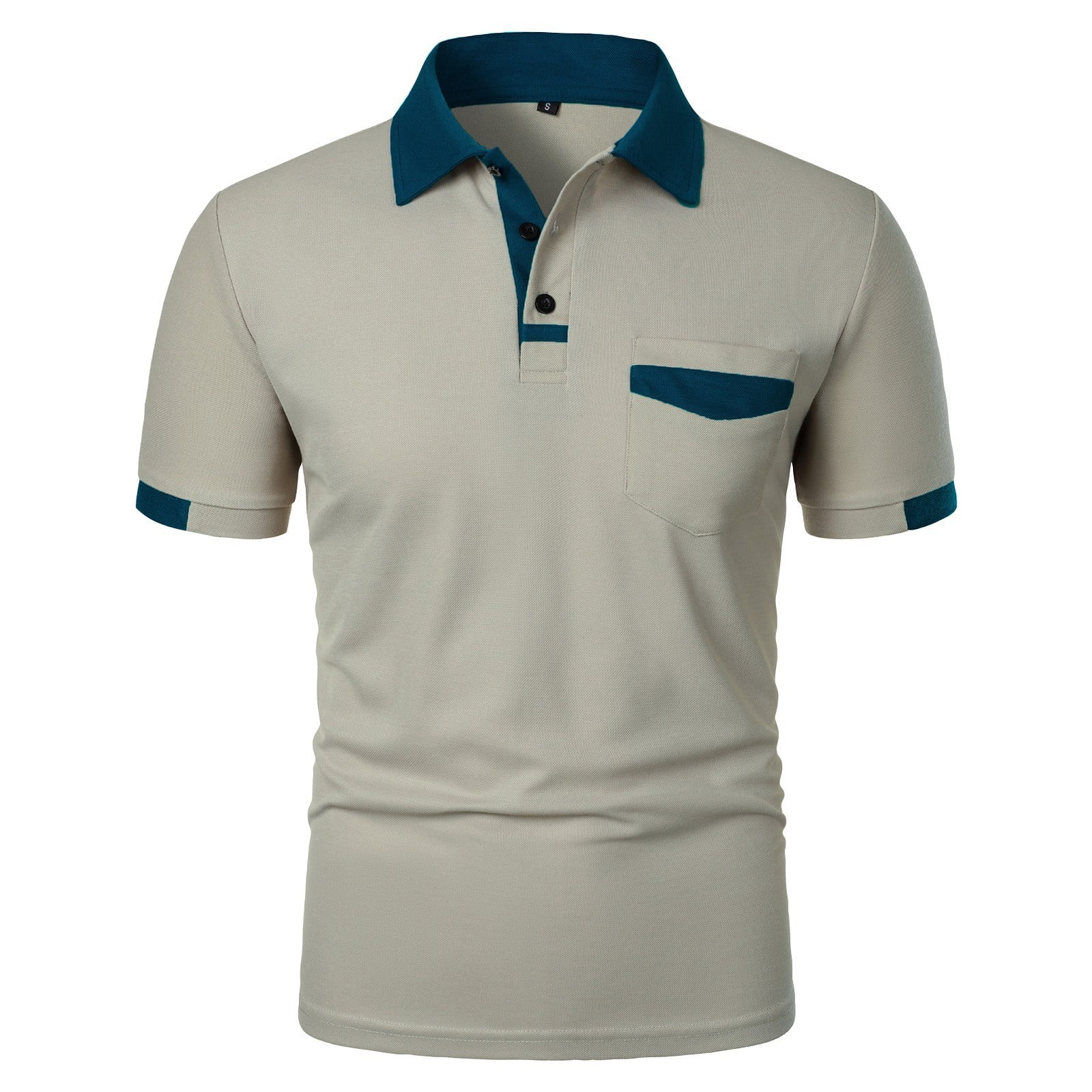 Golf Shirts for Men Color Block Pollover Men's Polo Shirts Short Sleeve ...