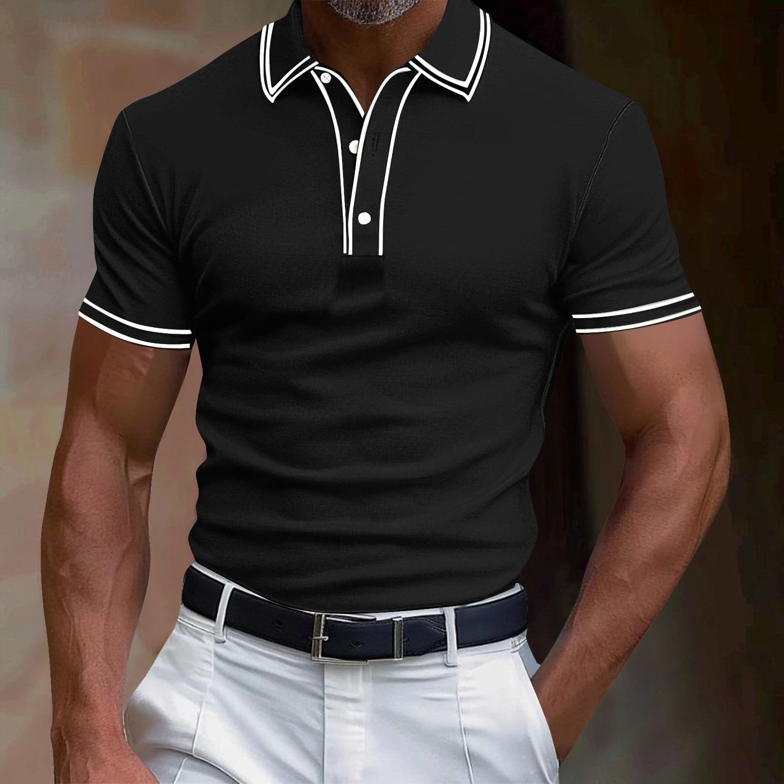 Golf Shirts for Men Business Casual Short Sleeve Tees Tops Mens ...