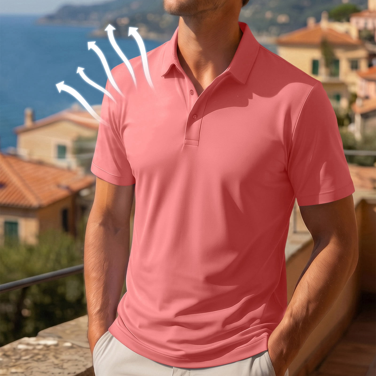 Golf Shirts for Men Dry Fit Performance Short Sleeve Moisture Wicking ...