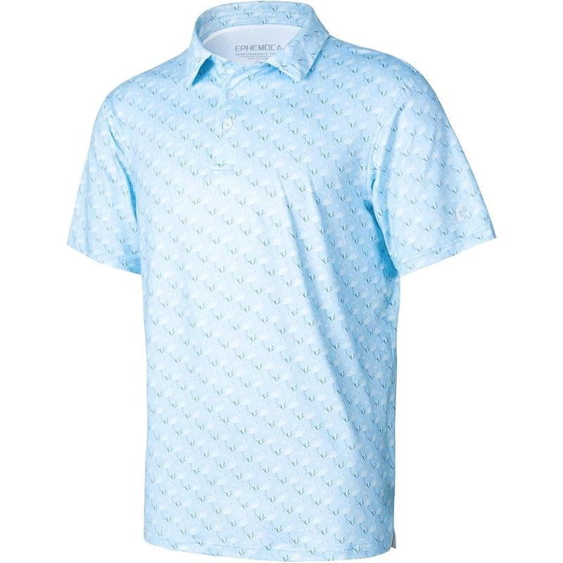 Golf Shirts for Men Dry Fit Performance Short Sleeve Print Moisture ...