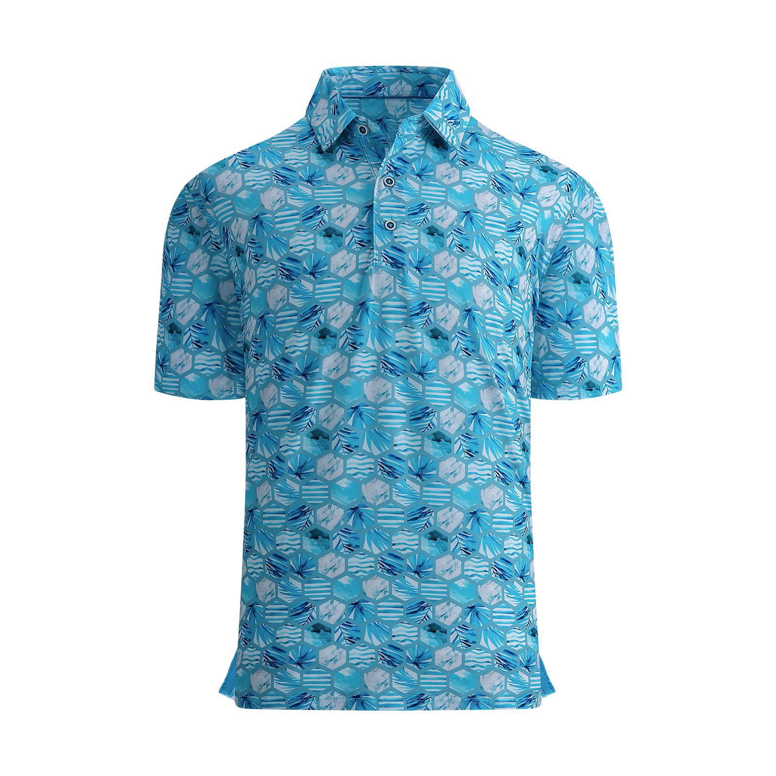 Golf Shirts for Men Dry Fit Print Moisture Wicking Performance Short ...