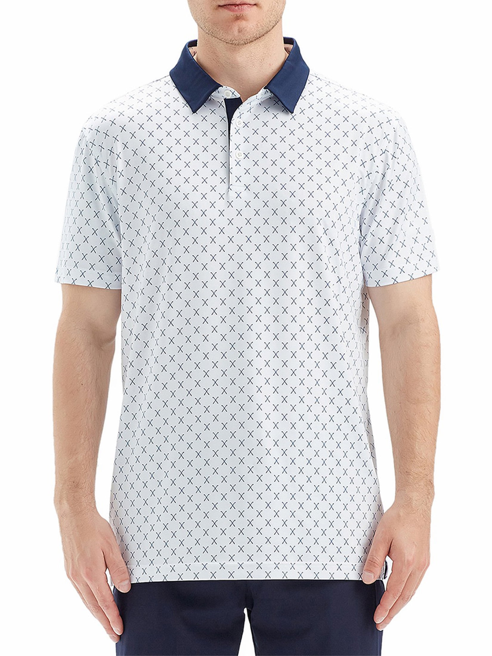 SYLCLEG Golf Shirts for Men Dry Fit Print Performance Moisture Wicking ...