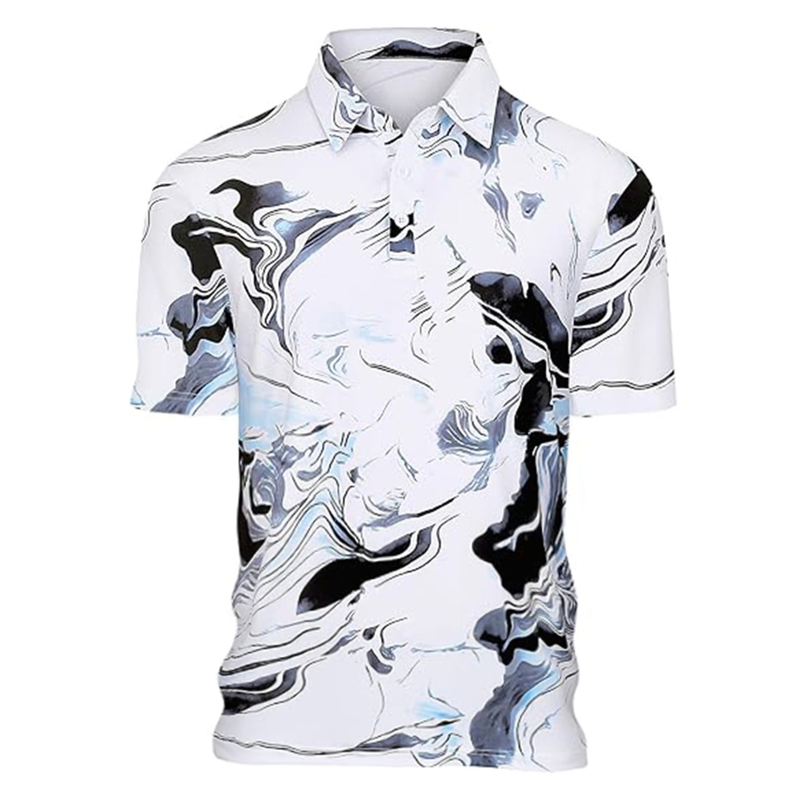 Golf Shirts for Men Funny Polo V Neck Short Sleeve Polos for Men Slim ...