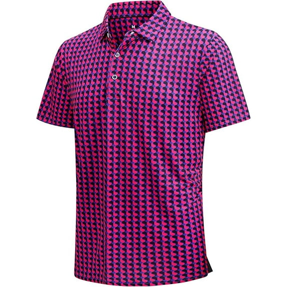 Golf Shirts for Men Super Stretch Jacquard Dry Fit Golf Polo Moisture ...