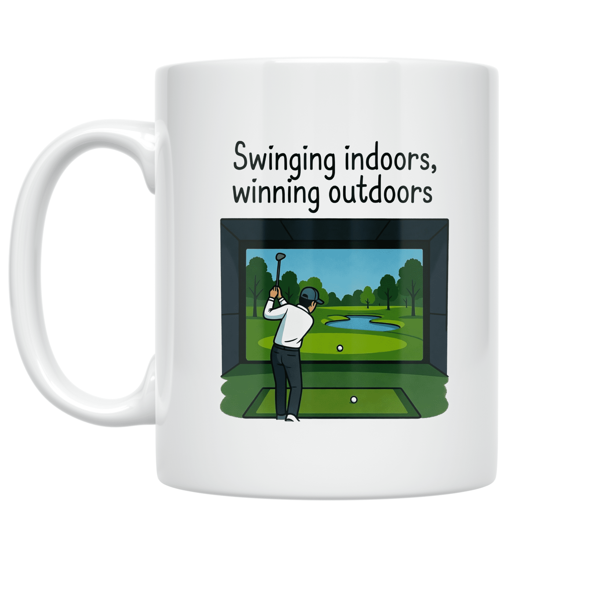 Golf Simulator Humor - Golf Enthusiast - 11 oz Ceramic Coffee Mug ...