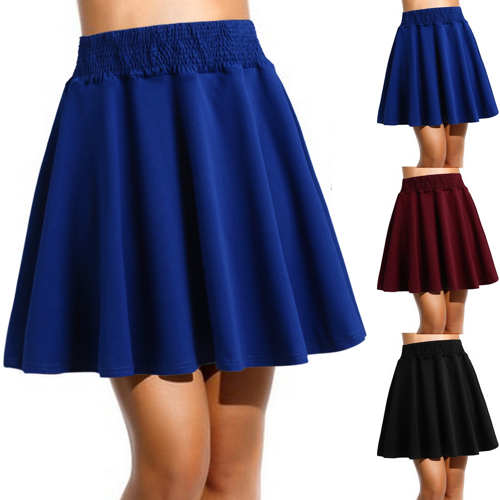 Golf Skirts for Women Classic Daily Elegant Ruffles Solid Pleated Waist ...