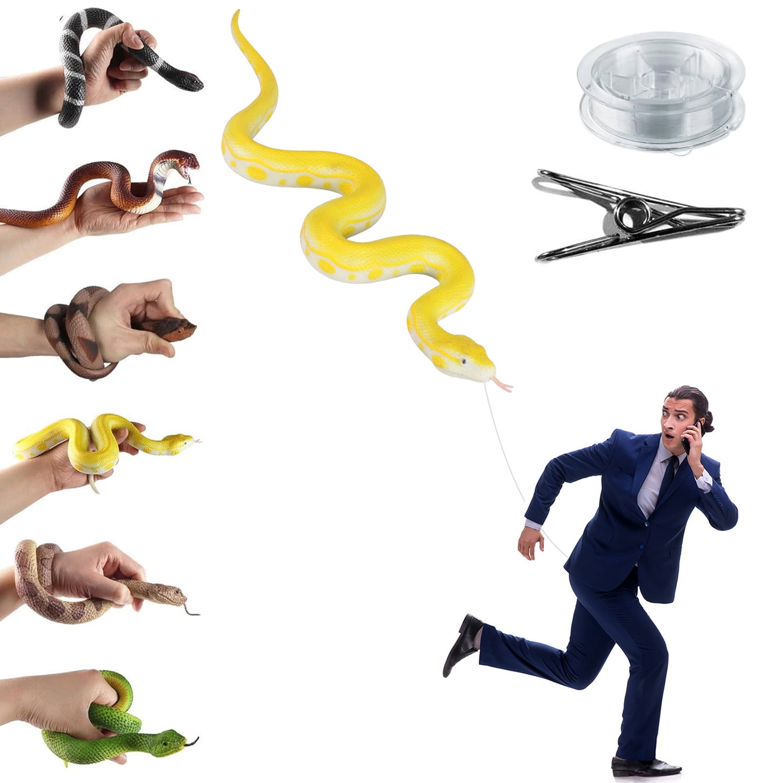 Golf Snake Prank with String and Clip - Realistic Snake Prank Kit, Fake ...